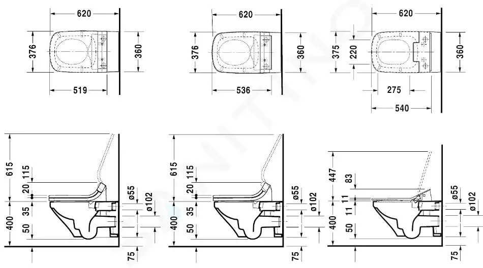 DURAVIT - DuraStyle Elektronický bidet SensoWash Slim s keramikou, Rimless, SoftClose, bílá (631001002004300)