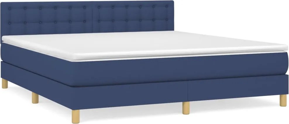 Box spring postel s matrací modrá 160x200 cm textil 3140951