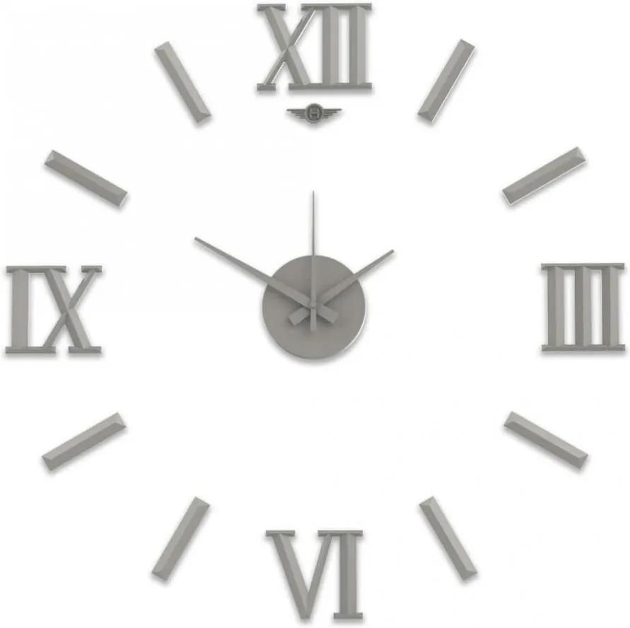 Luxusní stříbrné nalepovací hodiny MPM E01.3770.7071 - průměr 60cm s římskými číslicemi