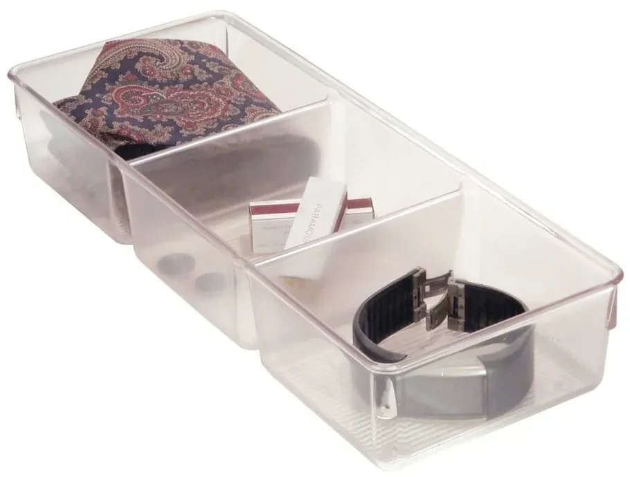 CMP Paris Úložný box, organizér s 3 přepážkami do zásuvky i lednice, 34x15,2x7,5cm | BIANO