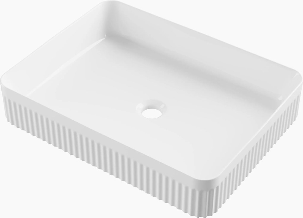 Gamma Frezja, obdélníkové umyvadlo na desku 515x380x100 mm, bílá lesklá, GMA-UC-FREZJAP