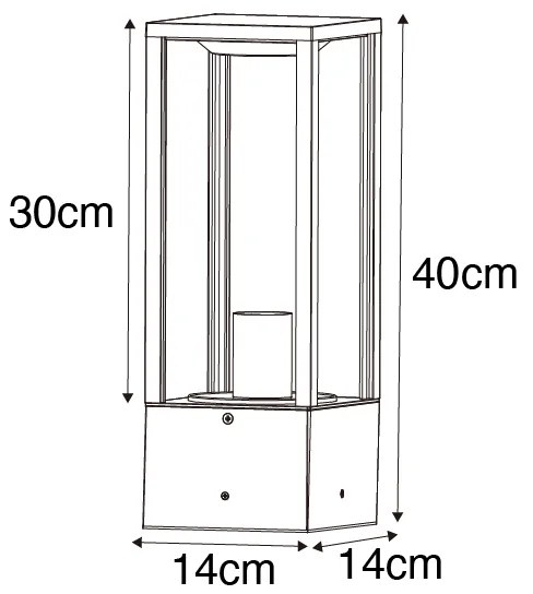 Průmyslová venkovní stojací lampa rezavě hnědá 40 cm IP44 - Charlois