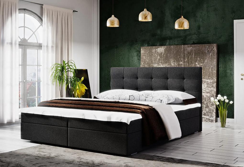 Moderní postel 160x200 STIG II s úložným prostorem - antracit