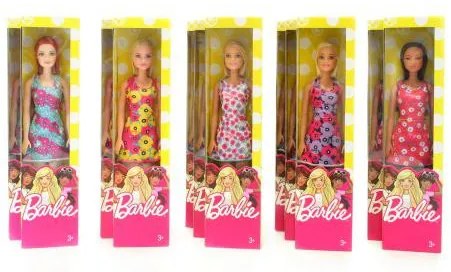 Mattel Barbie v šatech Blondýnka-fialové šaty