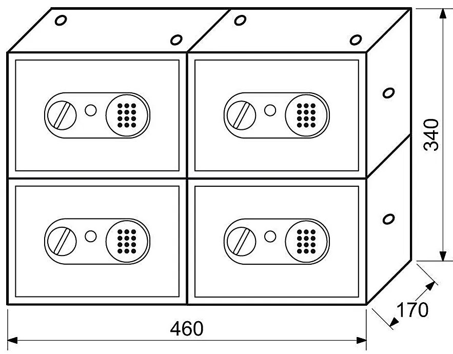 Elektronický sejf RICHTER RS.17.EDN.4SET.B, sejf