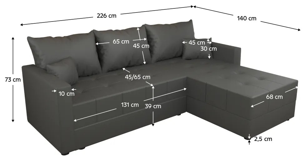 Kondela Univerzální sedací souprava, šedá, DUAN ROH