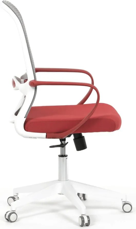 Kancelářská židle KA-S425 RED, houpací mechanismus, červená látka (60 x 62) cm