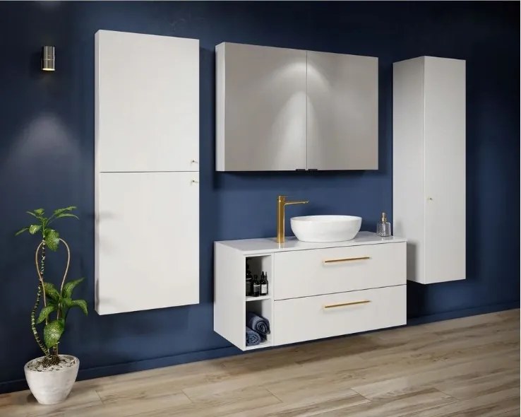 Cersanit Larga, závěsná umyvadlová skříňka 60cm, bílá lesklá, S932-070