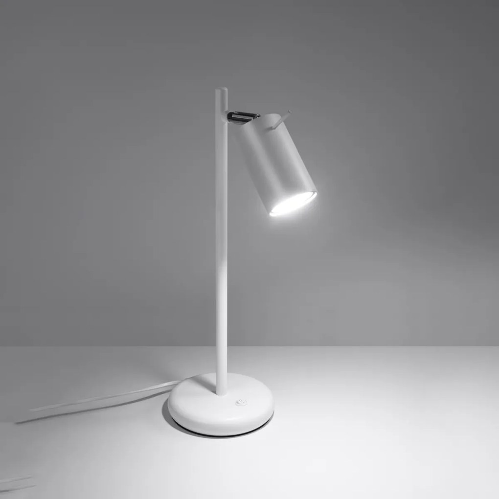 Stolní lampa Ring, 1x bílé kovové stínítko