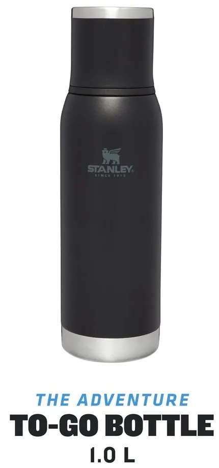 Černá termoska z nerezové oceli 1 l Adventure To-Go Black – Stanley