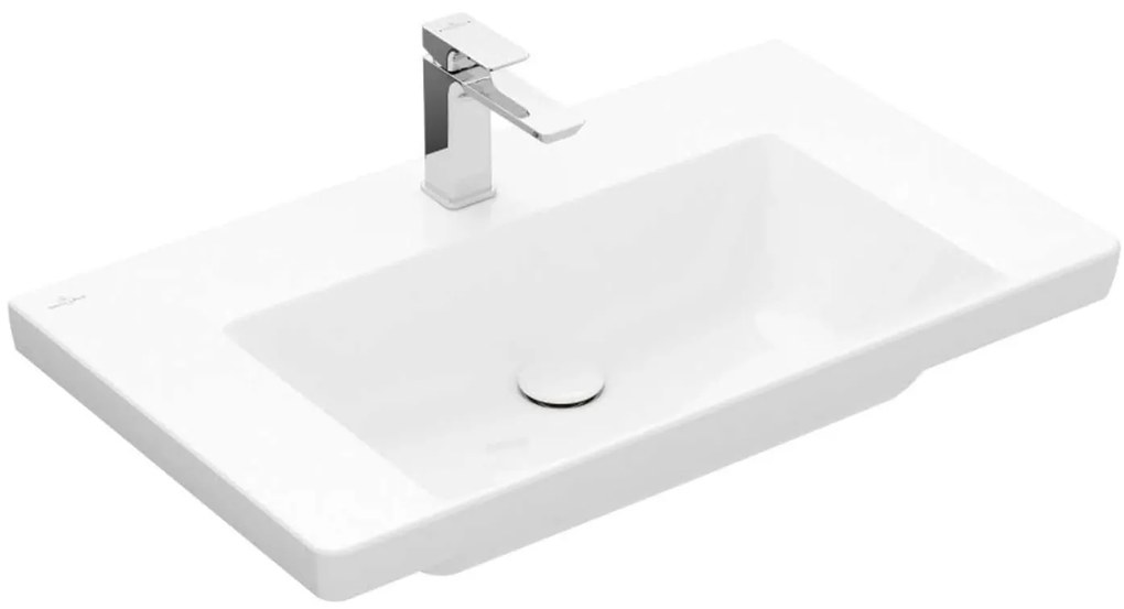 Villeroy & Boch Subway 3.0 - Umyvadlo 80x47 cm, bez přepadu, otvor pro baterii, CeramicPlus, Stone White 4A7081RW