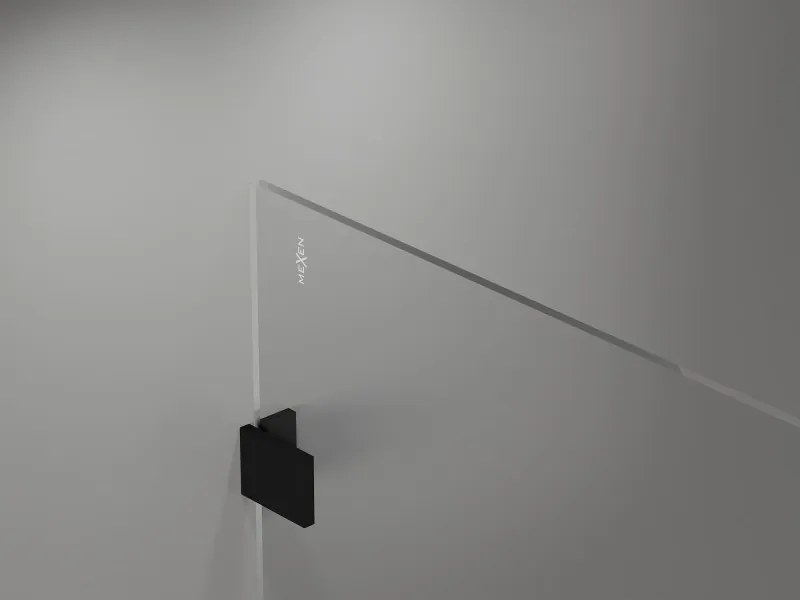 Mexen Lunar sprchová stěna levá 90 x 200 cm, 8mm čiré sklo, černá matná, 830-090-000-70-00-L