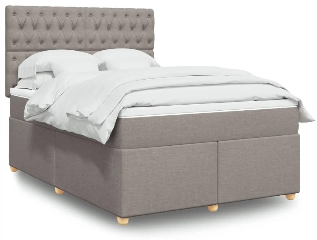 Box spring postel s matrací taupe 160x200 cm textil 3293642
