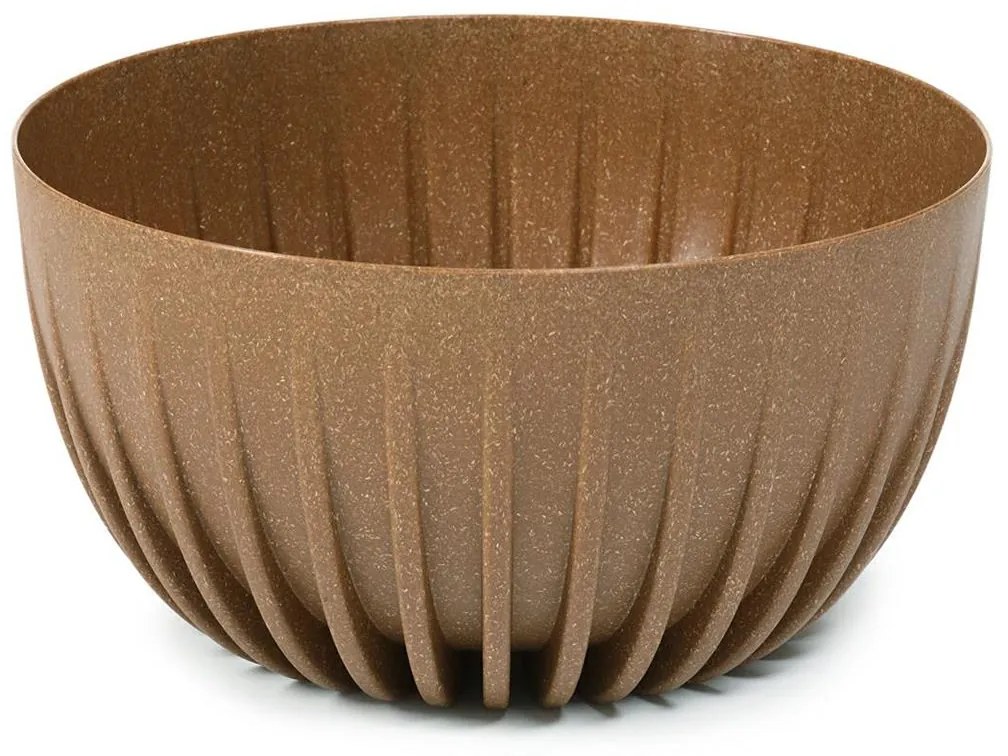 PLASTOVÝ KVĚTINÁČ STRIPPED ECO 16X30 CM HNĚDÁ