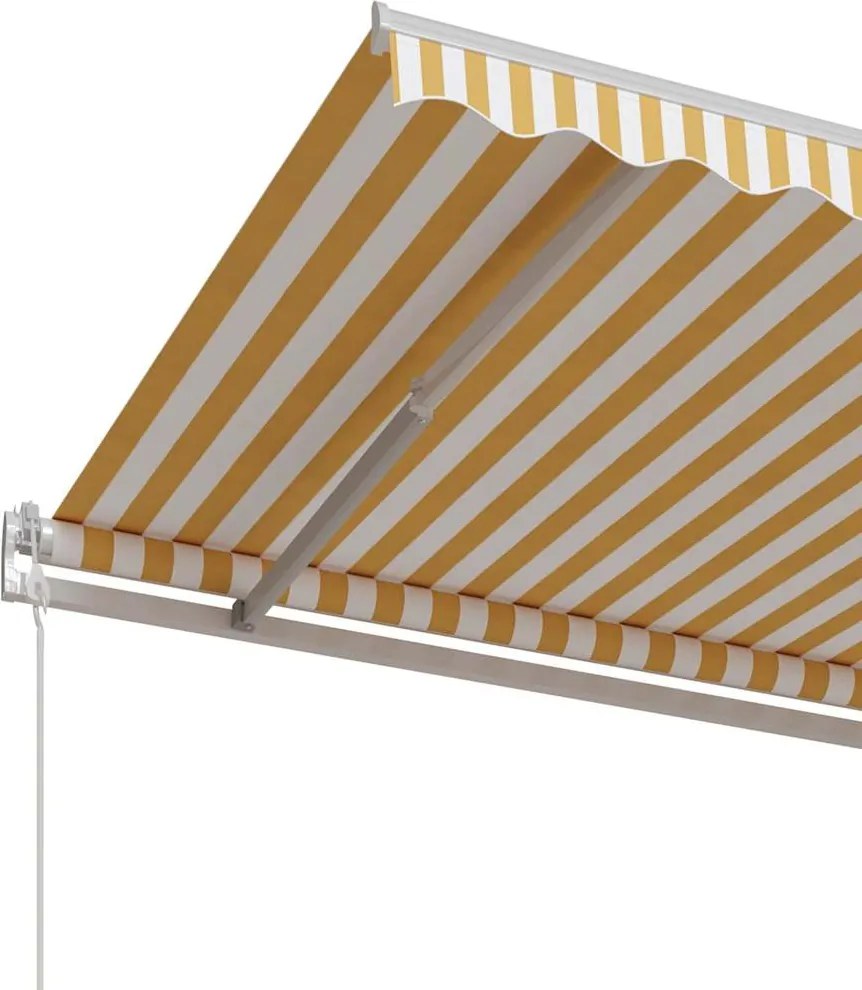 Automatická zatahovací markýza 350 x 250 cm žlutobílá 3068888