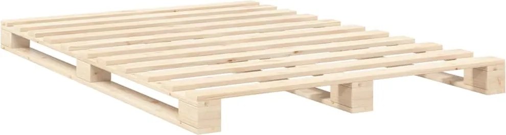 Rám postele s čelem bílý 140 x 200 cm masivní borové dřevo 3281570