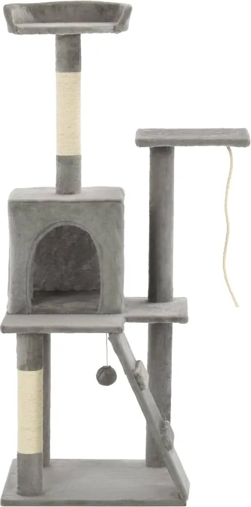 Škrabadlo pro kočky se sisalovými sloupky 120 cm šedé 170590