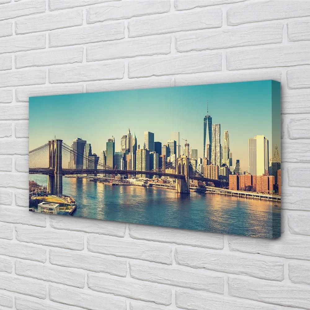 Obrazy na plátně Panorama bridge river 125x50 cm