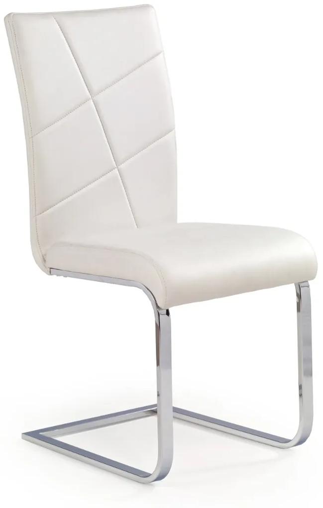 Čalouněná jídelní židle bílá STEELWHITE