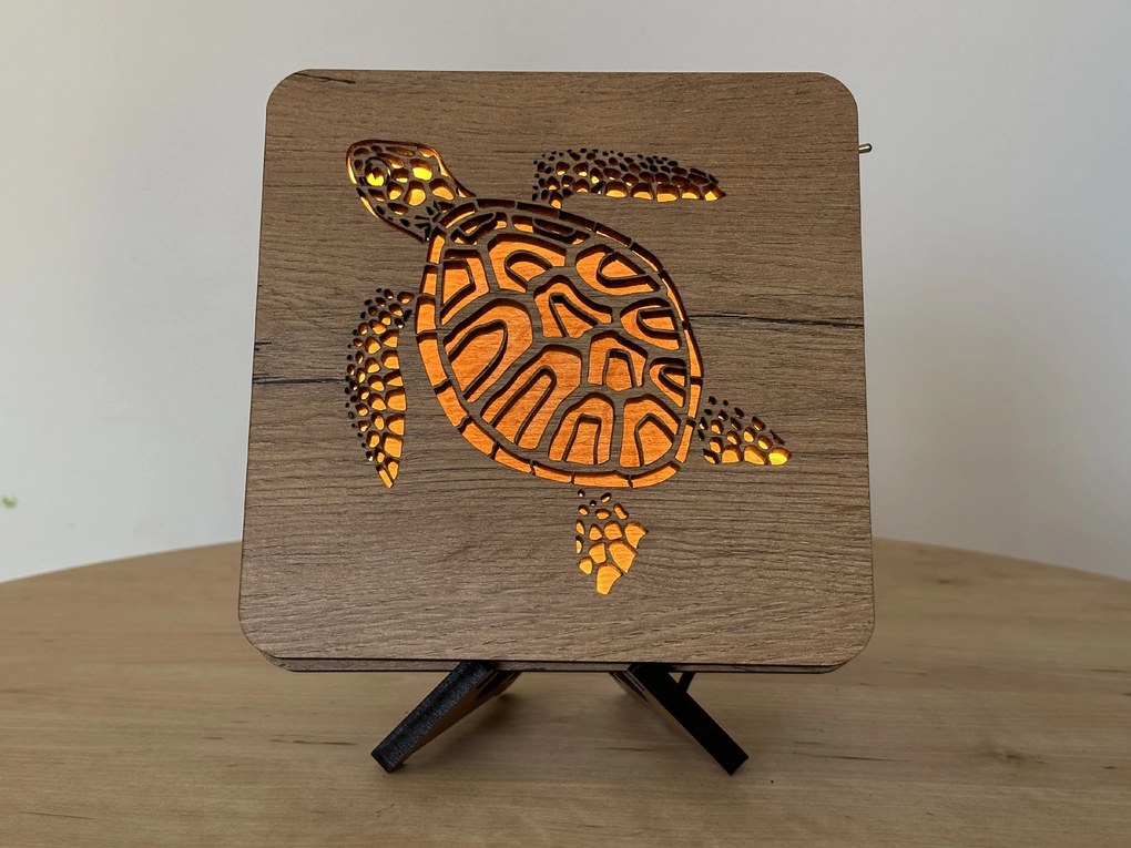 Li-Go "Želva" lampa 19x19 cm provedení povrchu: ořech
