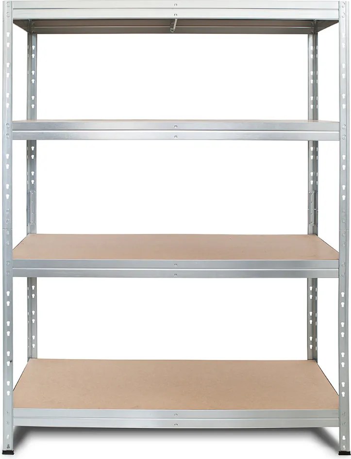 Kovový regál RIVET PRO 180x120x45 DTD dřevotříska 4 úrovně pozinkovaná