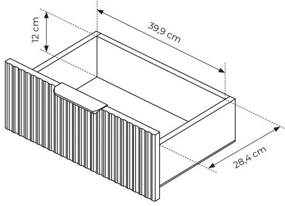 Set 2x noční stolek BRENT - dub baltic / černý + LED osvětlení ZDARMA