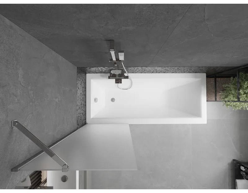 Mexen Next, vanová zástěna 1-křídlová 60 x 150 cm, fixní křídlo, 6 mm námraza sklo, chromový profil, 895-060-000-00-30-01