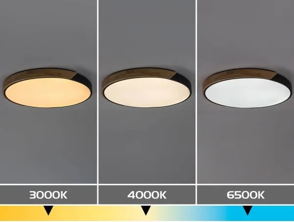 Rabalux 71418 - LED Stropní sv MAPLE2 42W/230V 3000/4000/6500K černá/dub pr.61cm