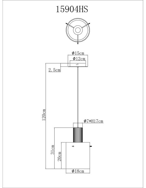 Globo 15904HS - Lustr na lanku TULIVAR 1xE27/40W/230V pr. 18 cm šedá
