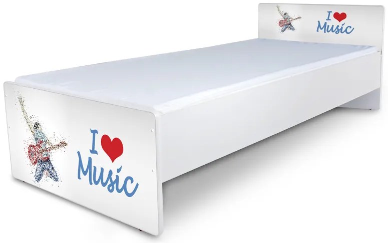 Svět pokojů Postel pro mládež Junior 42 - muzika2 180x80 cm + matrace zdarma Úložný prostor: ANO (+1000 Kč)