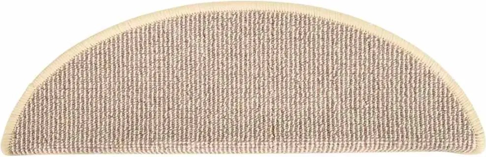 Schodové rohože 15 ks 56 x 17 x 3 cm bílé a hnědé, půlkulaté 149852