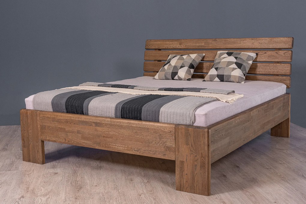 Masivní postel MADRID - Solwo Design Dřevo a odstín oleje: BUK Cink - Olej odstín BO105, Rozměr spací plochy: 180x200
