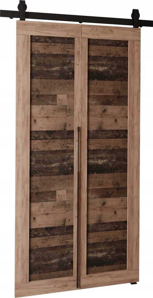 Skládací posuvné dveře QUDIO M1 dub Craft zlatý + Old Style 80