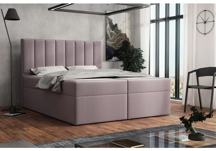 Čalouněná postel boxspring 160x200 SAMANTA - růžová 2 | BIANO