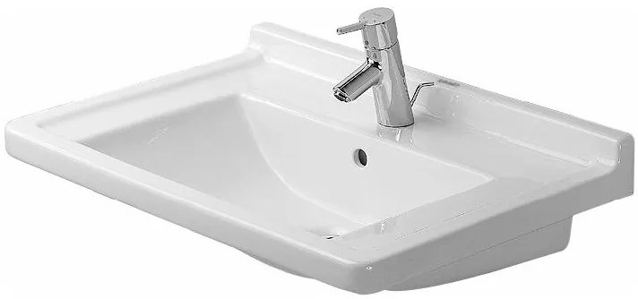 Duravit Starck 3 - Umyvadlo 70x49 cm, s přepadem, s otvorem pro baterii, bílá 0304700000