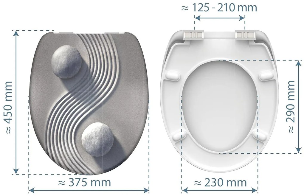 Eisl Sanitär WC prkénko Duroplast Soft Close Ying and Yang 82152