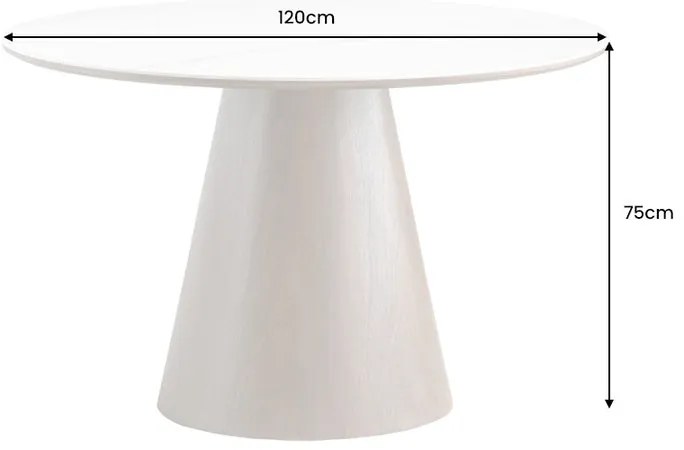 Invicta Hnědý jídelní stůl UNIQUE ø120 cm bílý mramor 45144