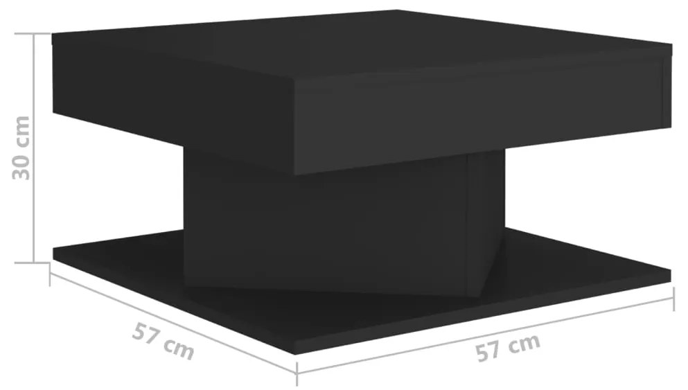 Konferenční stolek černý 57 x 57 x 30 cm dřevotříska - Default Title