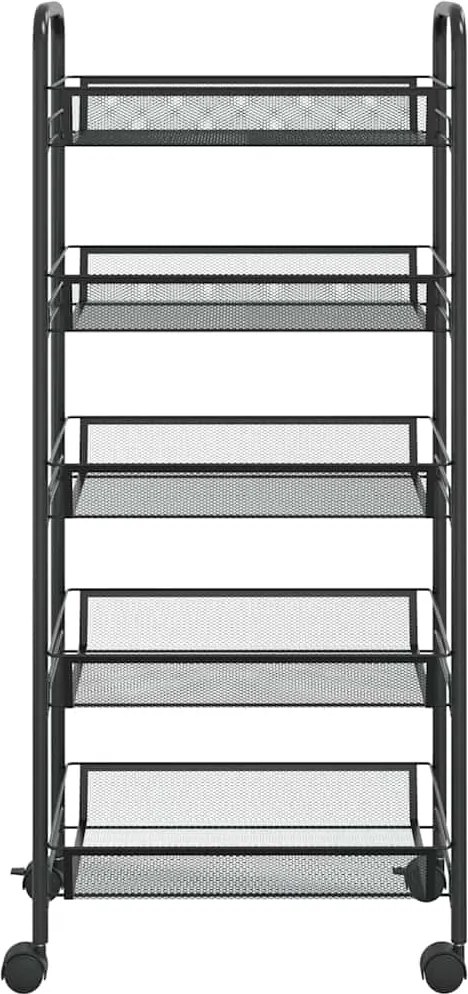 Kuchyňský vozík s 5 patry černý 46 x 26 x 105 cm železo 336328