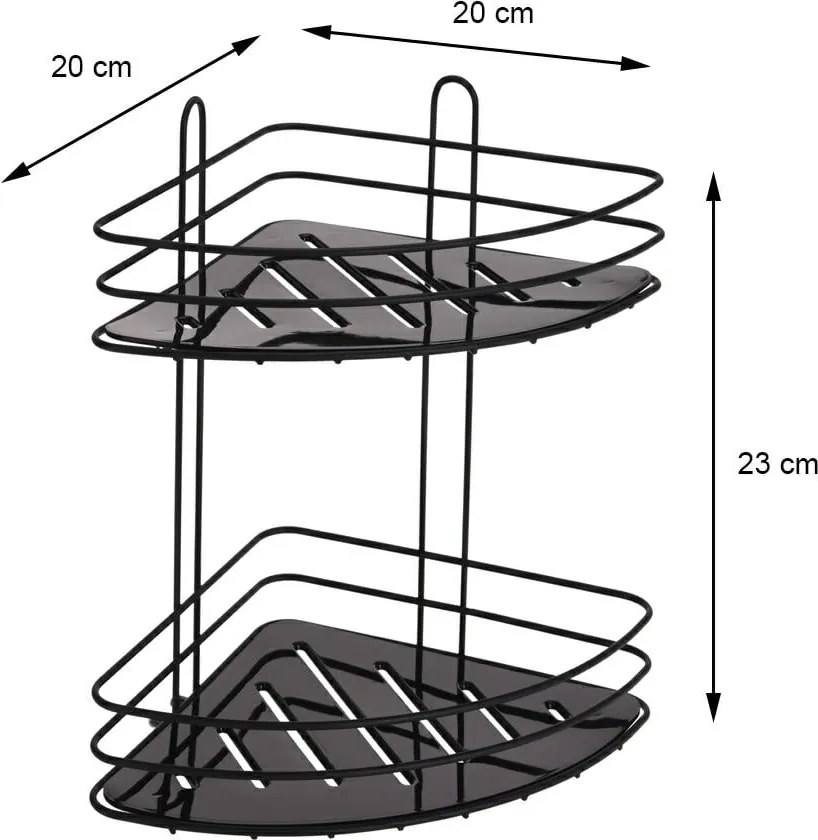 Polička do koupelny Black 2, černá