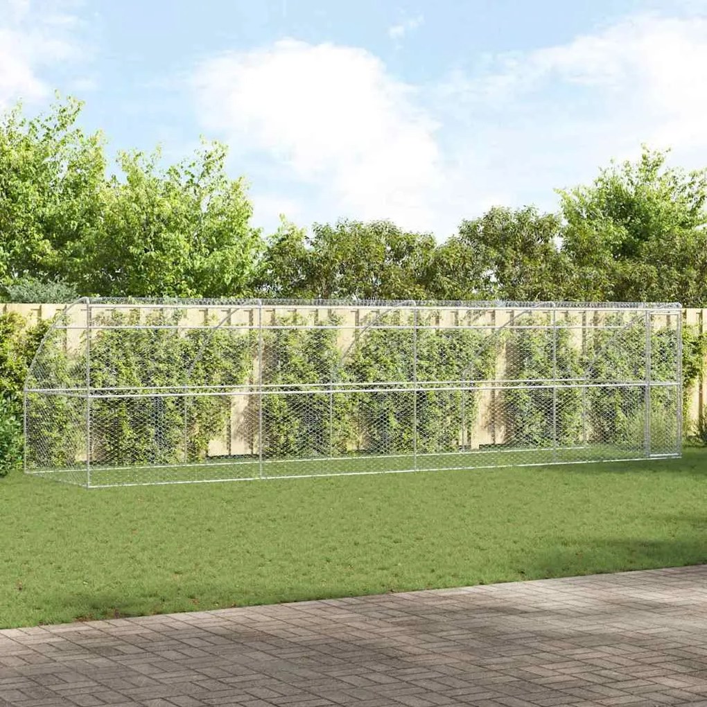 Psí kennel 4 ks Stříbrná 8 x 2 x 2 m Pozinkovaná ocel 3368338