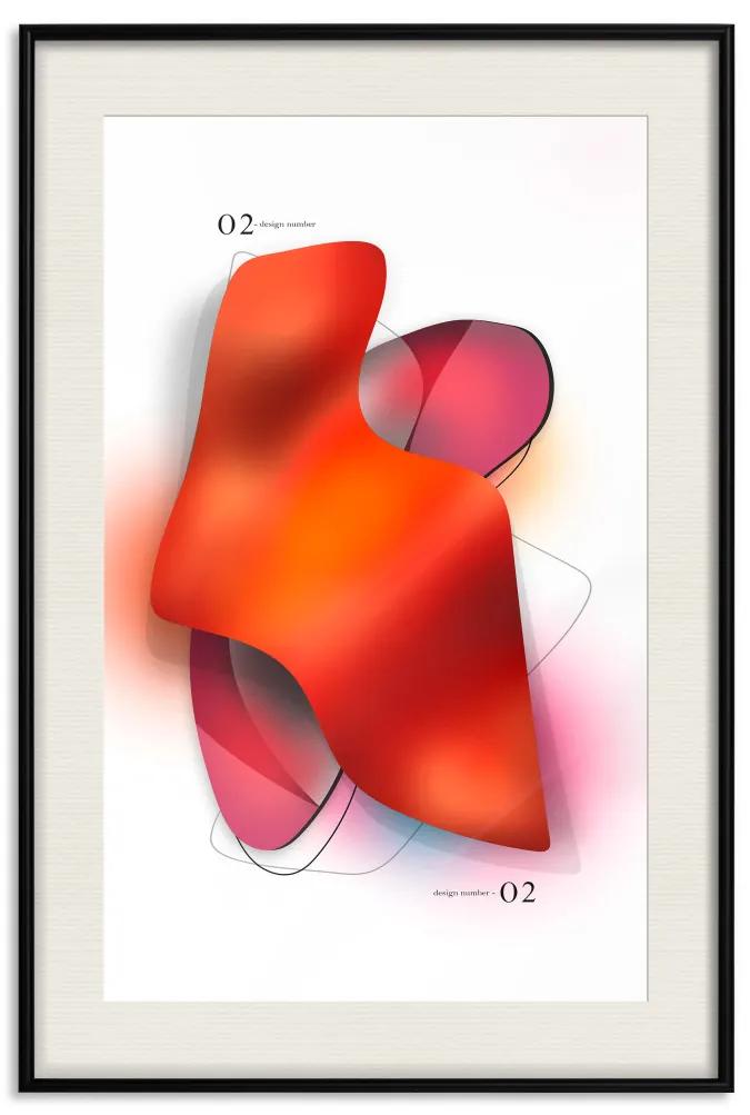 Plakát Neonová abstrakce - tvary v odstínech šťavnatě červené a růžové barvy