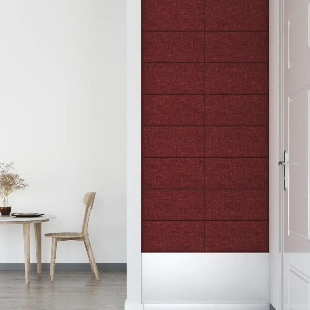 Nástěnné panely 12 ks vínové 60 x 30 cm textil 2,16 m²