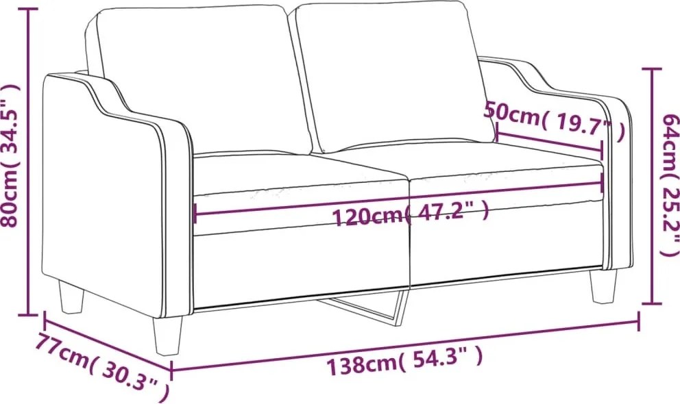 vidaXL 2místná pohovka 120 cm textil [359355] Barva: Světle žlutá