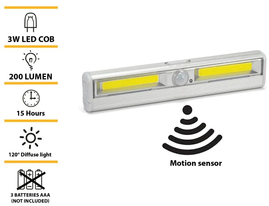 VELAMP 3W LED světlo LT011 se senzorem pohybu