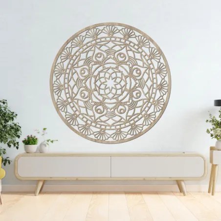 Dřevěná mandala harmonie – Elegantní dekorace na zeď I SENTOP HDF0176
