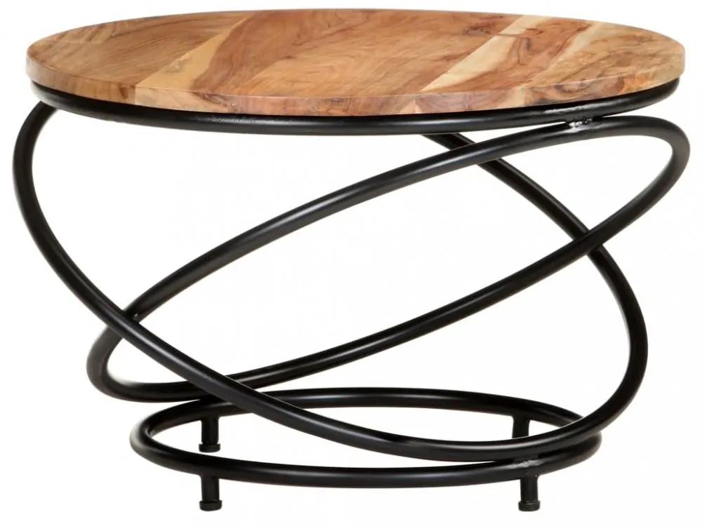 Konferenční stolek hnědá / černá Dekorhome Recyklované dřevo
