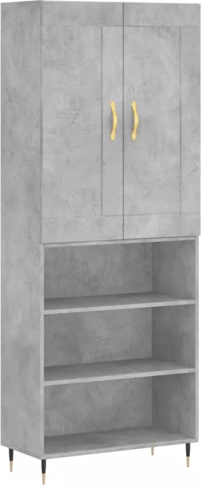 Skříň highboard betonově šedá 69,5x34x180 cm kompozitní dřevo 3200053
