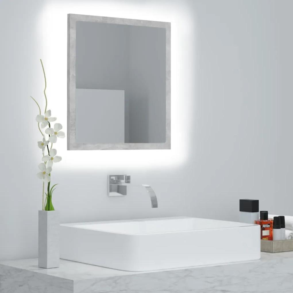 LED koupelnové zrcadlo betonově šedé 90 x 8,5 x 37 cm akrylové - Default Title