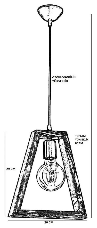 Závěsné svítidlo z habrového dřeva Geometrik Triangle